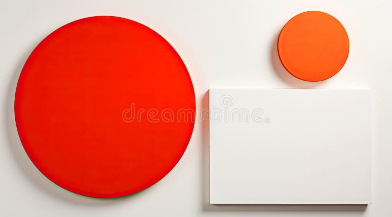 Background with Red, Orange Circles and a White Rectangle Stock ...