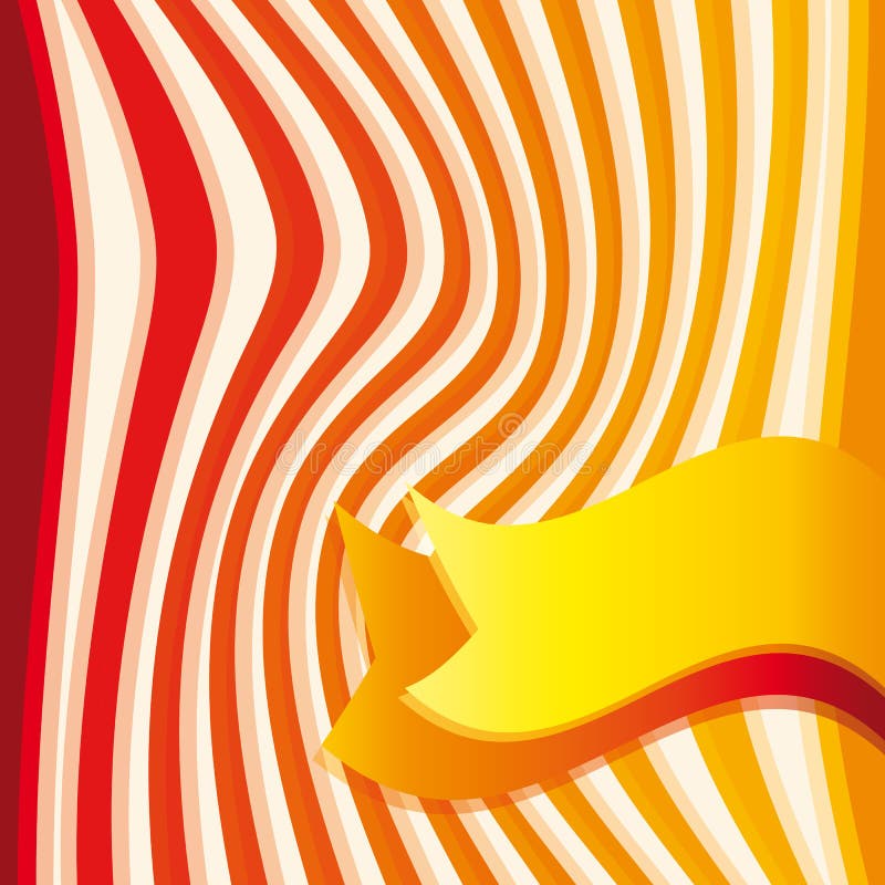 Background with Red, Orange an Yellow Stripes and Ribbon Stock Vector ...