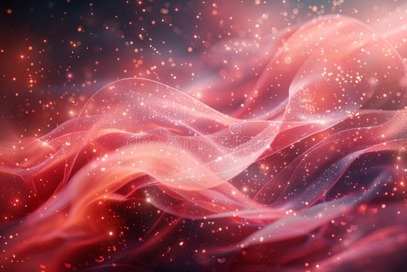 Background of Red and Pink Wave with Sparkles and Fire Stock ...