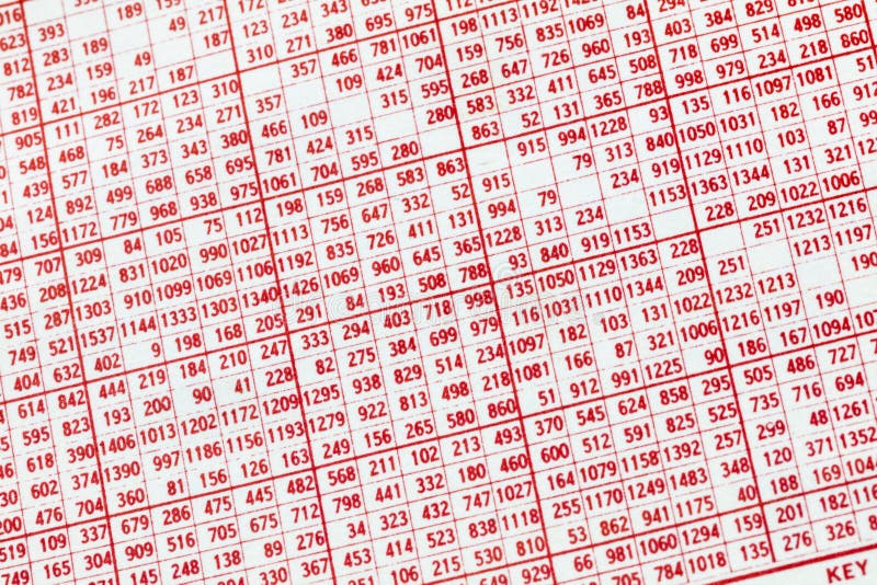 Background Red Printed Numbers Chart Stock Image - Image of numbers ...