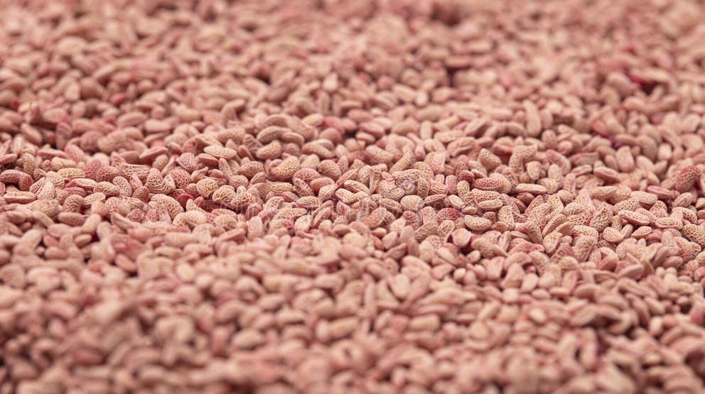 A Background of Red Raspberry Seeds in an Up Close Macro View Stock ...