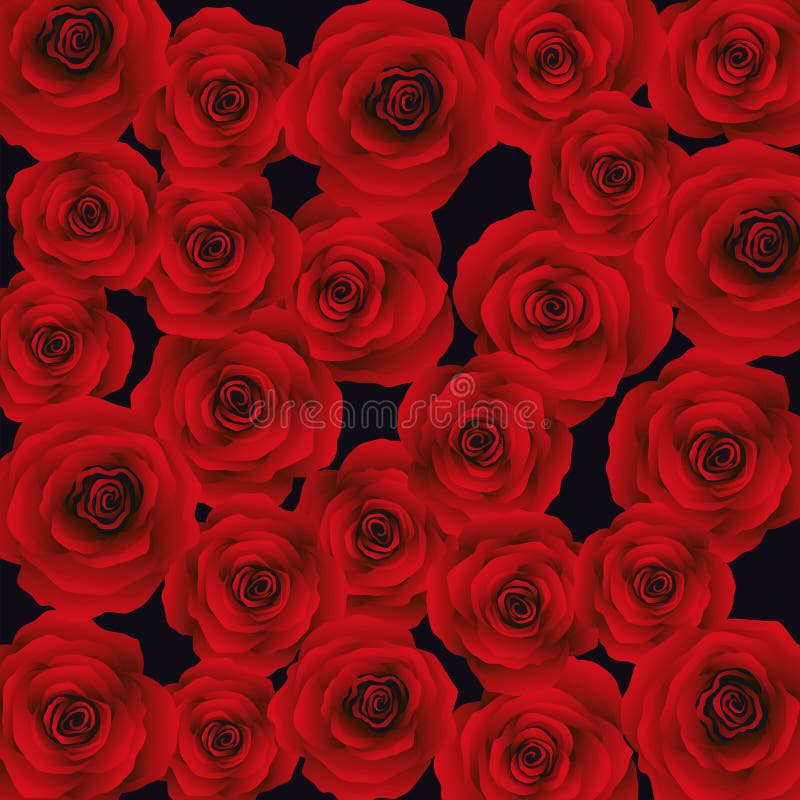 Background with Red Roses, Vector Stock Vector - Illustration of rose ...