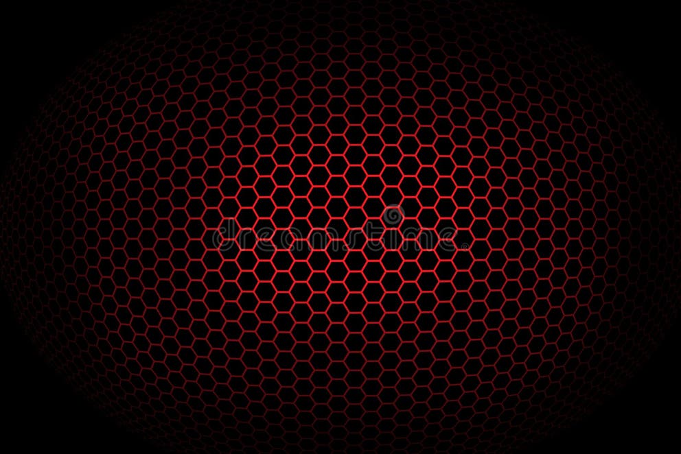 Background with Red Spherical Octagonal Grid Stock Illustration ...