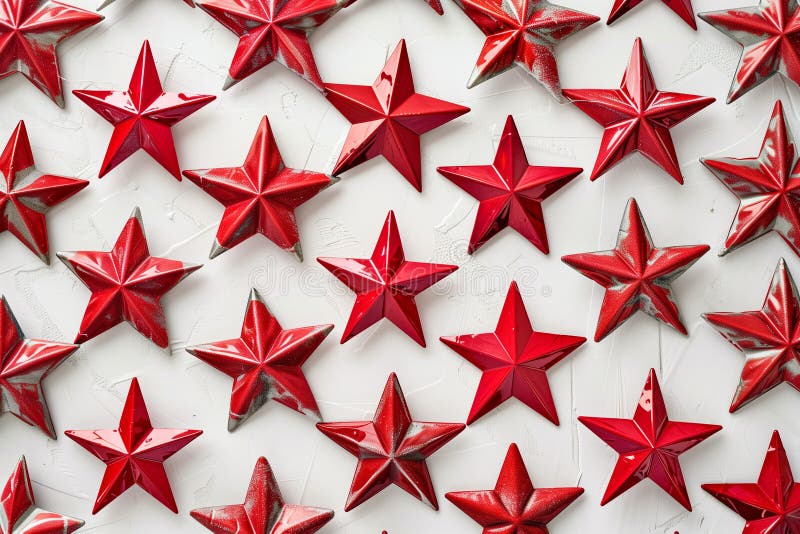 Background with Red Stars, Top View Stock Illustration - Illustration ...