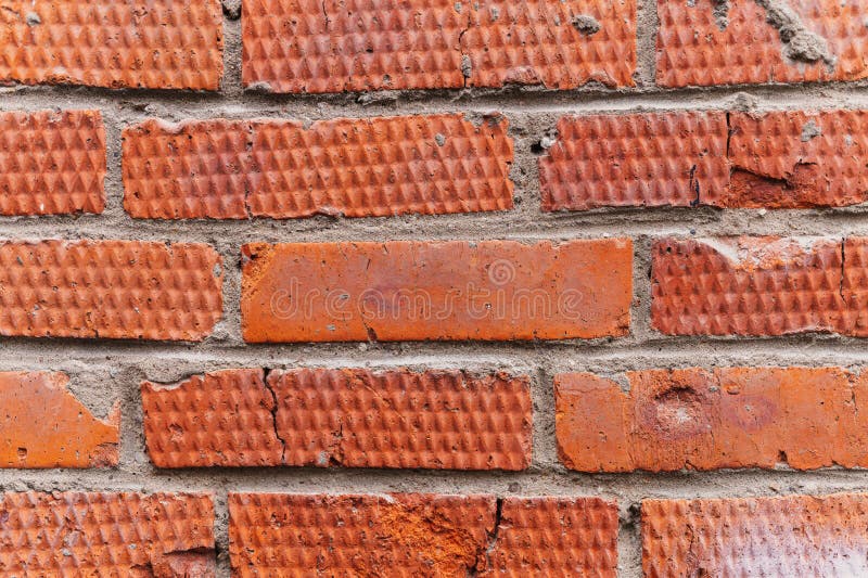Background of Red Textured Relief Brick. Aged Old Stone Wall or Street ...