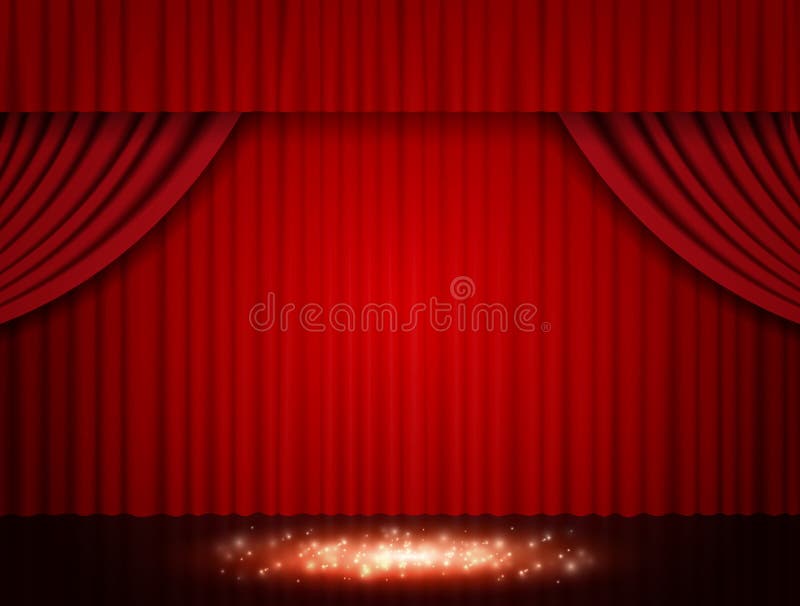 Background with Red Theatre Curtain Stock Photo - Image of decoration ...