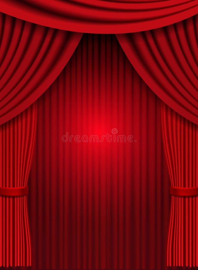 Background with Red Theatre Curtain Stock Illustration - Illustration ...