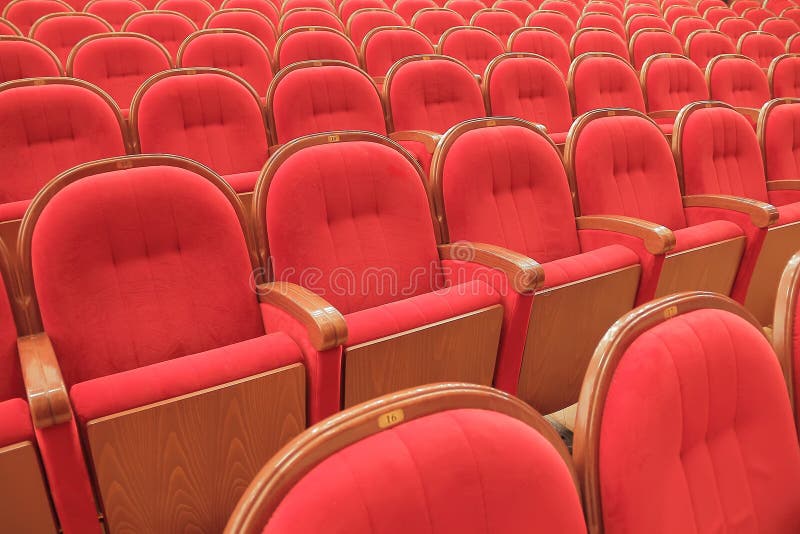Background of Red Theatrical Red Chairs Stock Photo - Image of ...