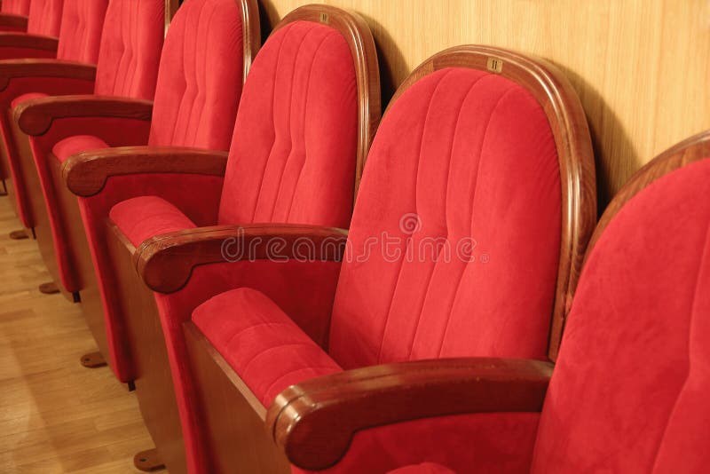 Background of Red Theatrical Red Chairs Stock Photo - Image of pattern ...