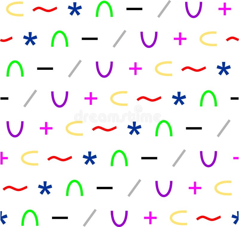 Color Seamless Mathematical Symbols Pattern. Stock Vector ...