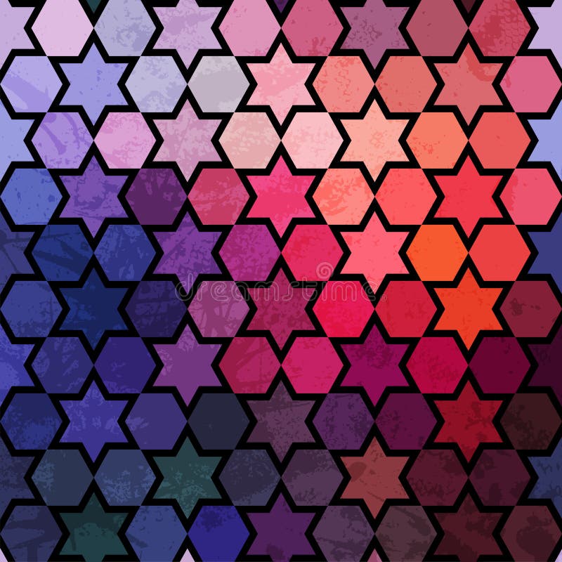 Background of Repeating Geometric Stars. Spectrum Geometric Back Stock ...