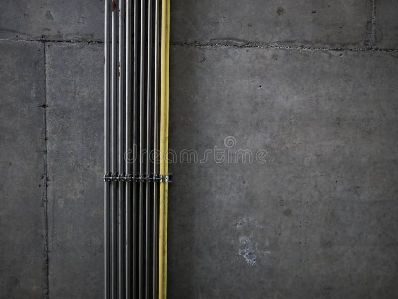 Pipe Grey Yellow Concrete Background Stock Photo - Image of grey, pipe ...