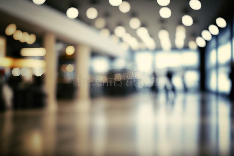 Background of a Retail Center in an Abstract Blur with Light Bokeh and ...