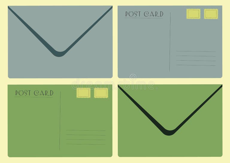 Old Background of Retro Envelopes. Pattern of Letters Depicted on Both ...