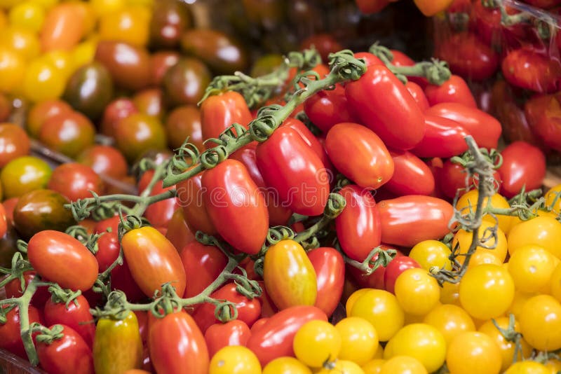 Ripe Varieties of Cherry Tomatoes Stock Image - Image of closeup, food ...