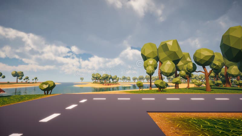 Background of a Road without Vehicles and People with a Natural ...