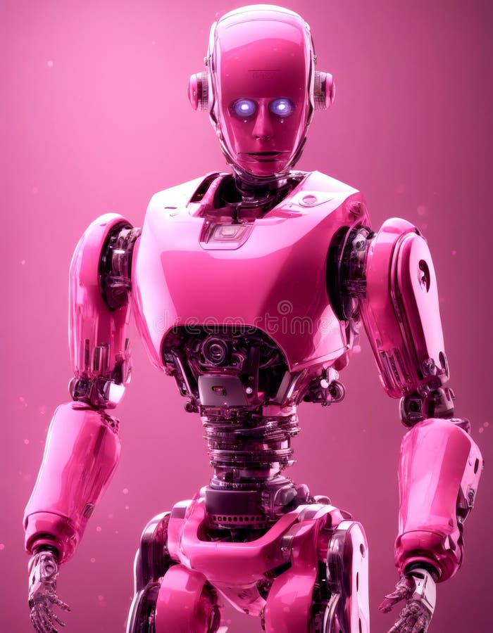 Background Robot Pink Transparent Three-dimensional Technology Android ...