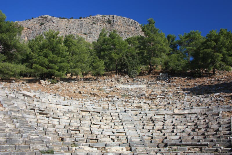 Theater of Priene, Turkey stock image. Image of landmark - 195353583