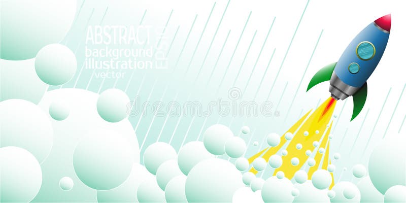 Background with a Rocket Flying Up from the Clouds for the Screen Saver ...