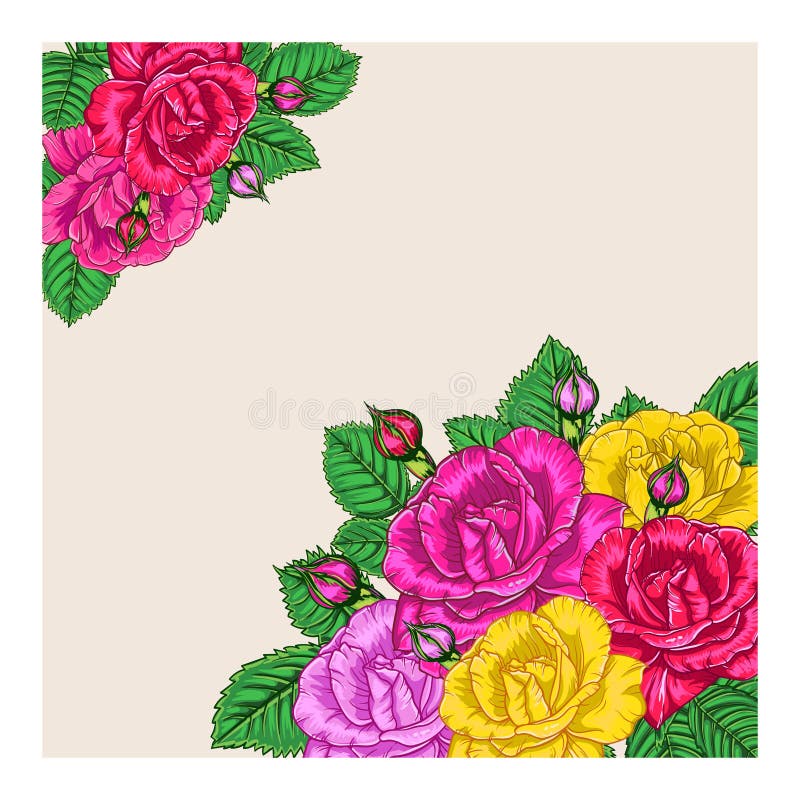 Background with roses stock vector. Illustration of template - 42303481