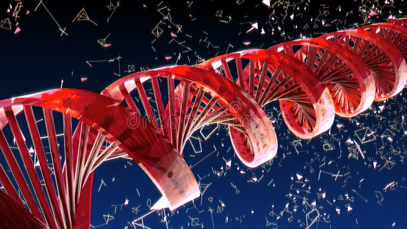 Background with Rotating Abstract DNA. 3D Rendering Stock Illustration ...