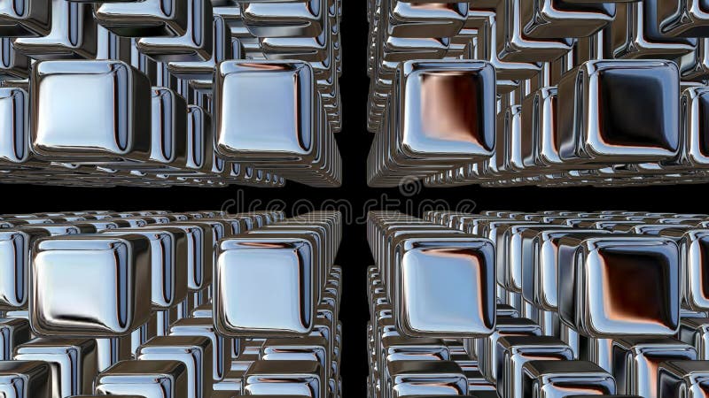 Background with Rotating Chrome Cubes. 3D Render Stock Video - Video of ...
