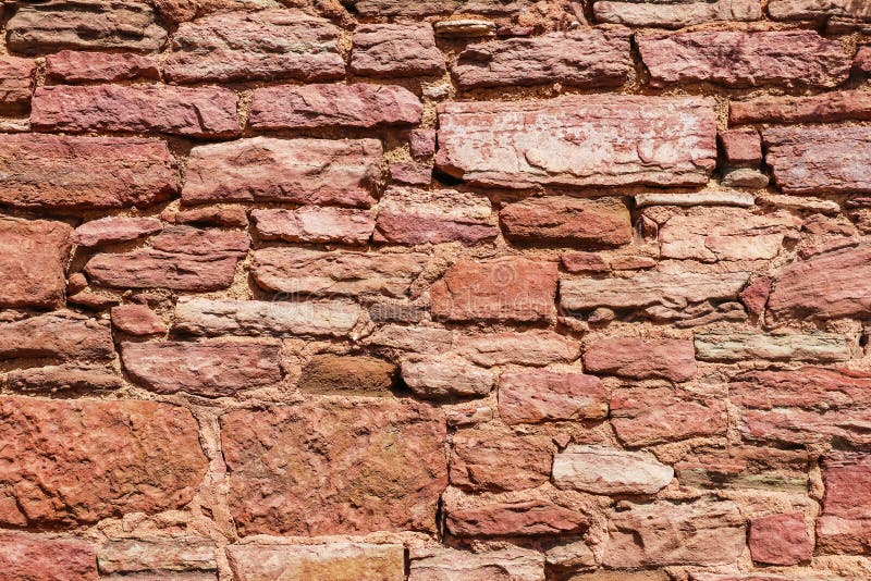 Background of Rough Red Rock Wall - Close-up Stock Image - Image of ...