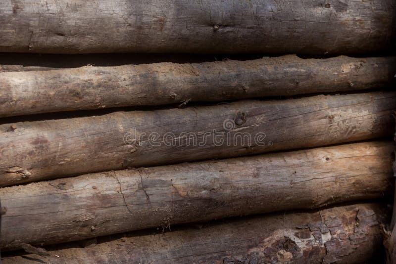 Background from Round Logs. Wall of an Old Log House Stock Image ...