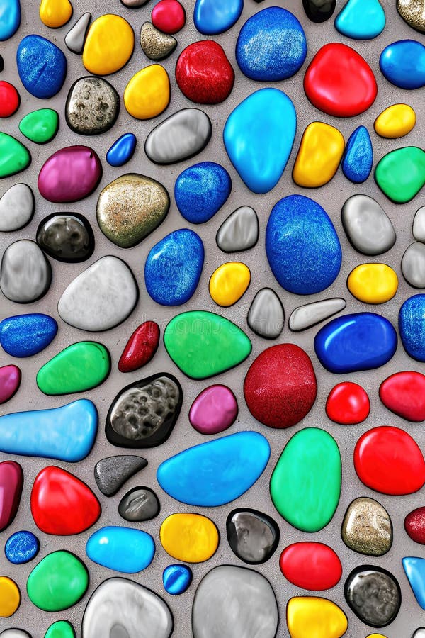 Background from Round Pebbles Pattern, 3d Multicolored Rounded Shiny ...