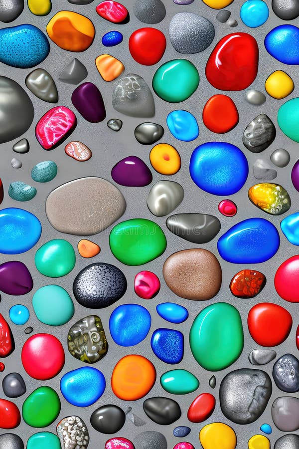 Background from Round Pebbles Pattern, 3d Multicolored Rounded Shiny ...