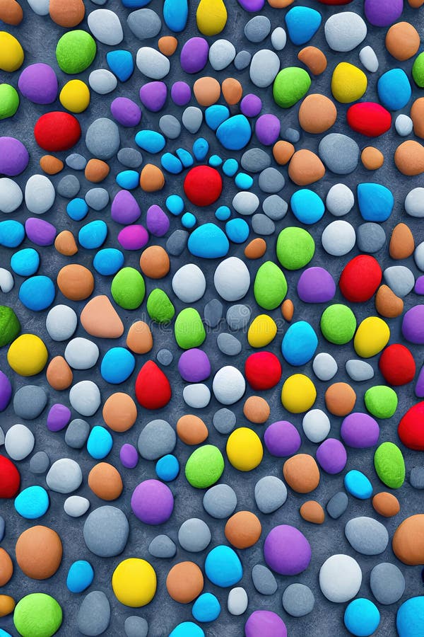 Background from Round Pebbles Pattern, 3d Multicolored Rounded Small ...