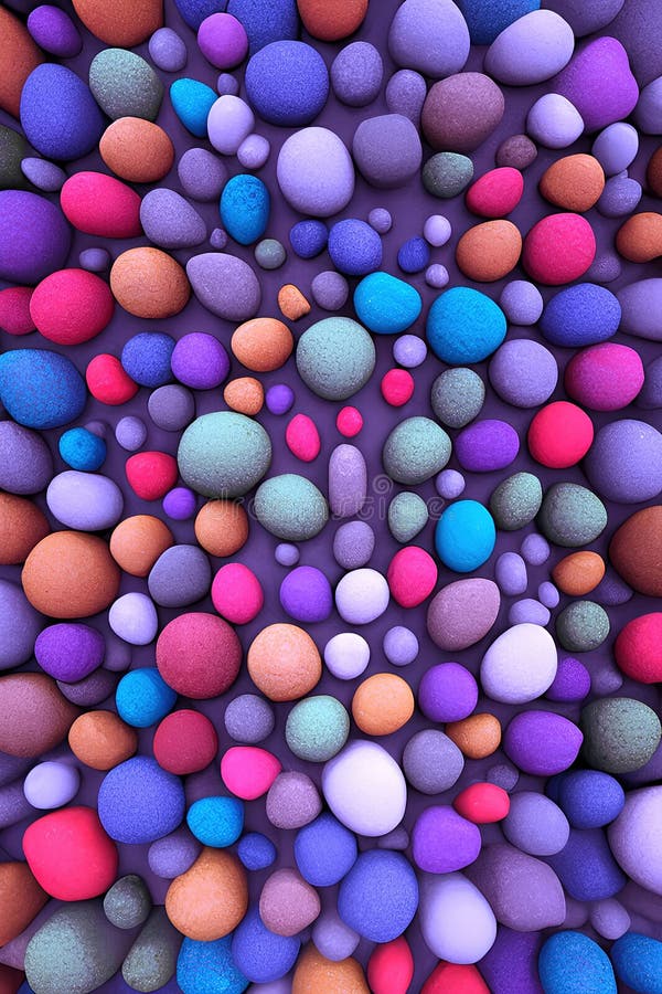 Background from Round Pebbles Pattern, 3d Multicolored Rounded Small ...