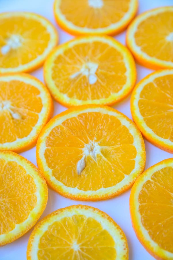 Background of Round Slices of Orange Orange. Stock Photo - Image of ...