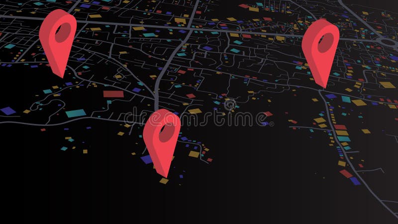 Background of Route Navigation Location Map with Color Construction ...