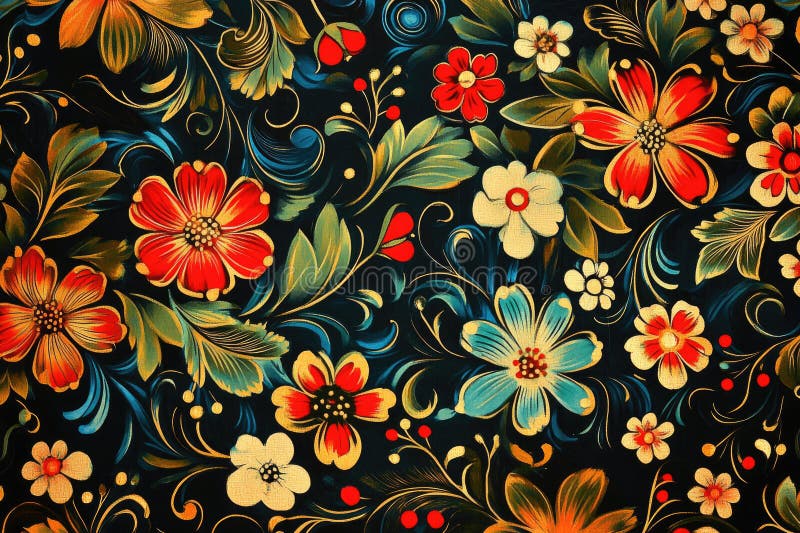 Background with Russian Pattern Stock Illustration - Illustration of ...