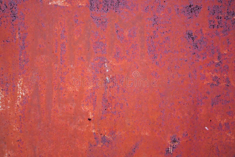 Background of Rusty Iron Wall with Cracked Red Paint Stock Image ...
