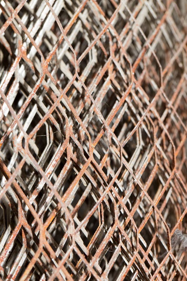 Background of Rusty Metal Mesh Stock Image - Image of industrial ...