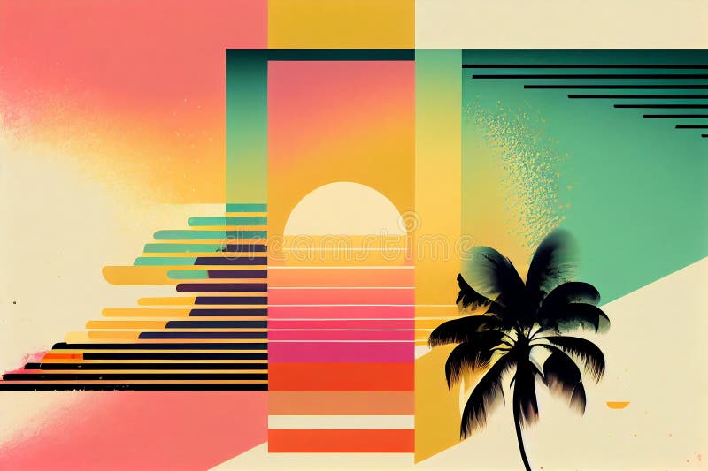 Background in 60s, 70s, 80s Style. Wallpaper or Poster Blank Stock ...