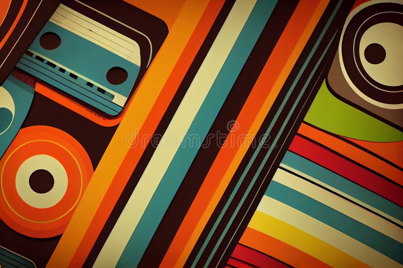 Background in 60s, 70s, 80s Style. Wallpaper or Poster Blank Stock ...