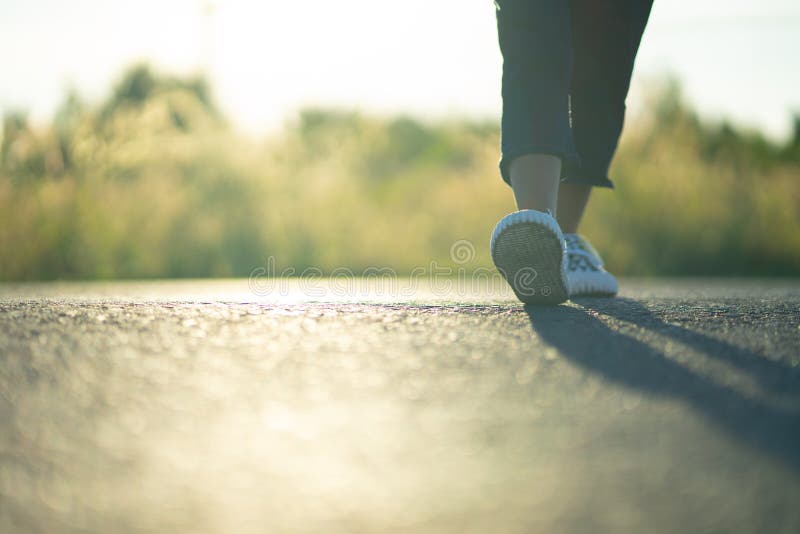 Background Sales Boy Walking on the Road, Morning Natural Light Stock ...