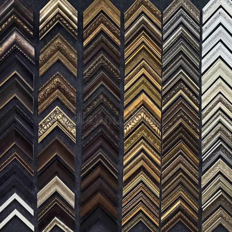 Background of the Sample Frames for Paintings Stock Photo - Image of ...