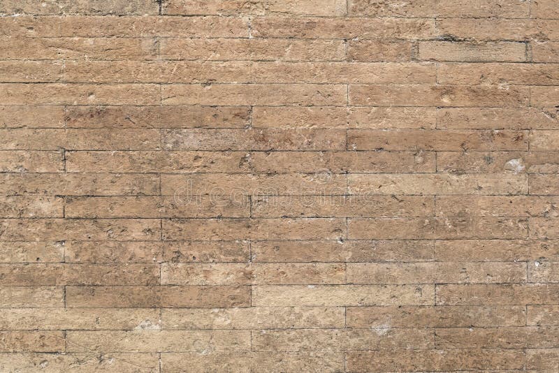 Background of Sand Color Brick Wall Texture. Stock Image - Image of ...