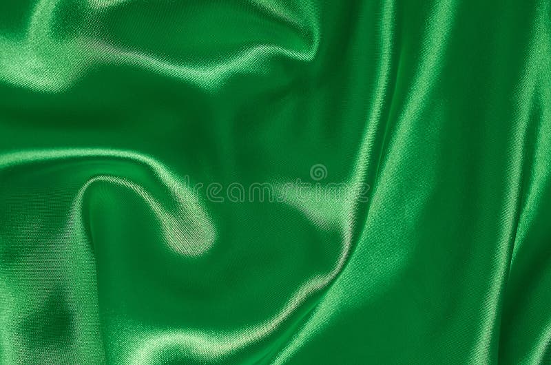 Background Satin Green Fabric in Pleats Stock Image - Image of ...