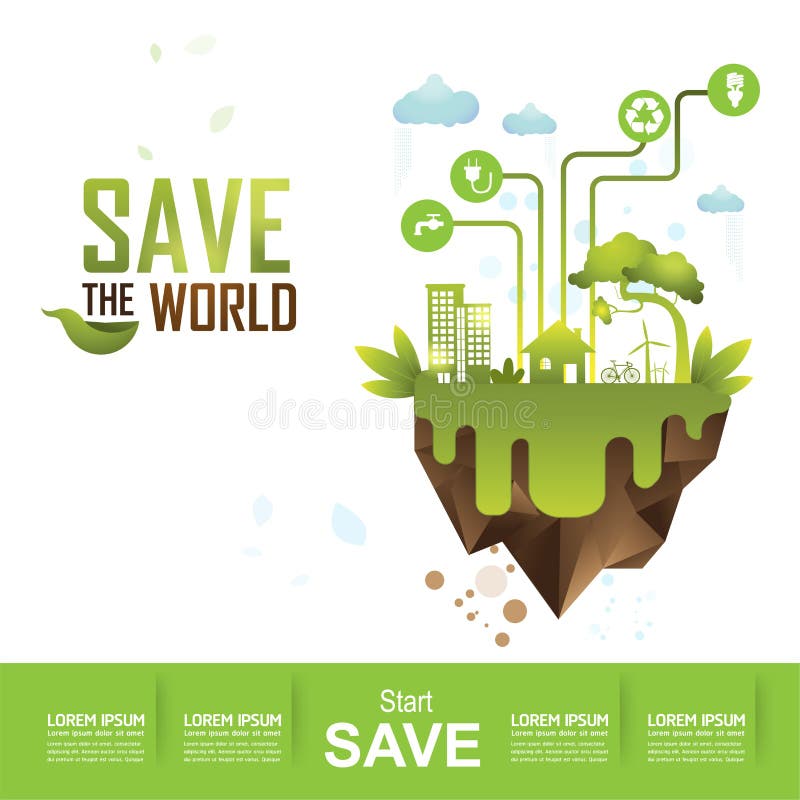 Save the World Vector Background. Stock Vector - Illustration of ...
