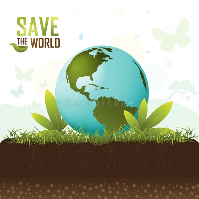 Save the World Vector Background. Stock Vector - Illustration of ...