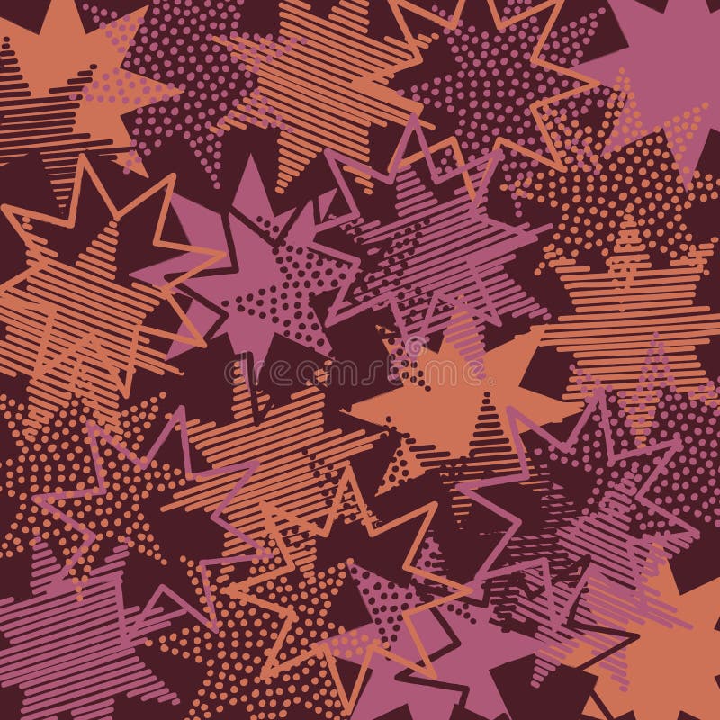 Background with Scattered Dull Color Stars Stock Vector - Illustration ...