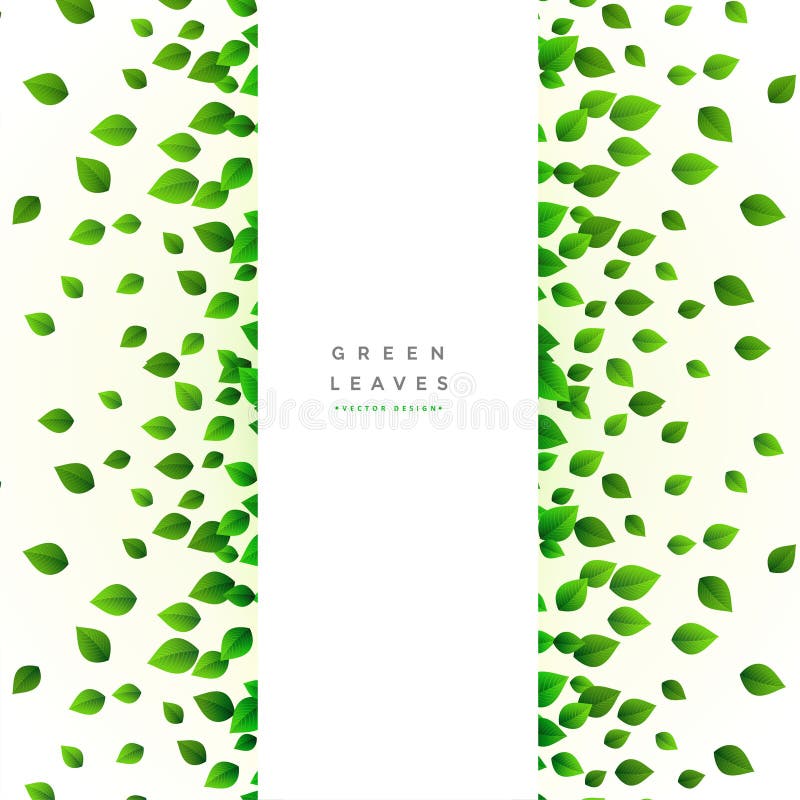 Background with Scattered Green Leaves Stock Vector - Illustration of ...