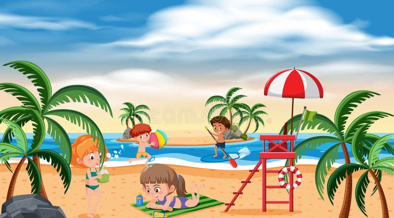 Beach Scene For Kids