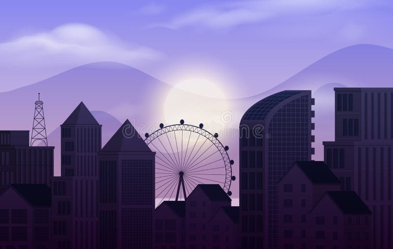 Background Scene with Dark Sky Stock Vector - Illustration of scenery ...