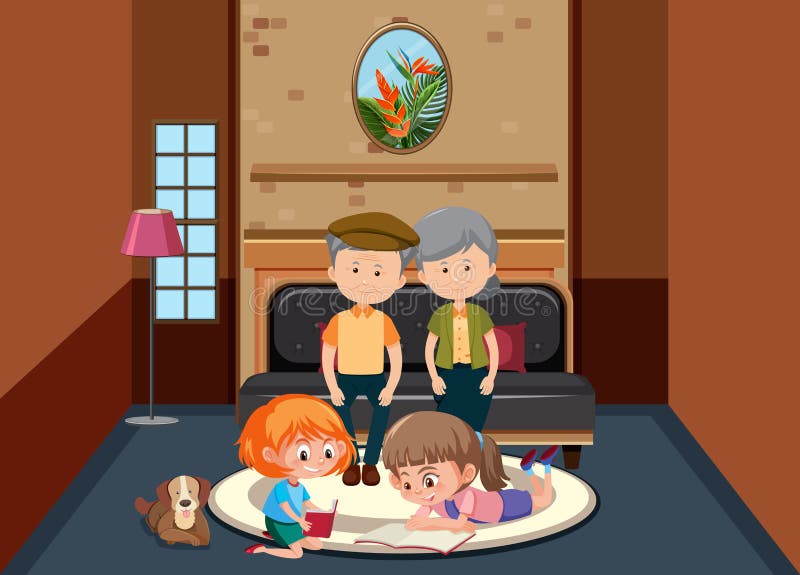 Background Scene Family Staying at Home Stock Vector - Illustration of ...